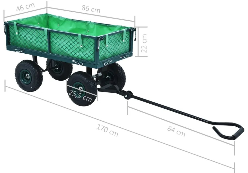 vidaXL Marketos Zahradní ruční vozík zelený 250 kg