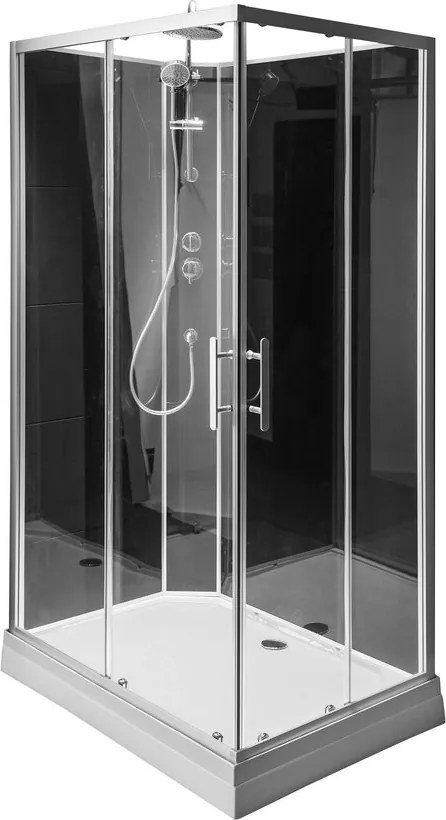 Aqualine Aqualine, GRANVIK obdélníkový sprchový box 800x1200x2180mm, čiré sklo, GG80X120