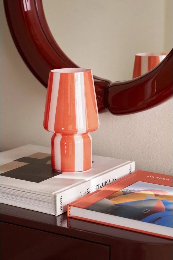 Červená/bílá skleněná stolní lampa (výška 21,5 cm) Carlo – Ellos Home