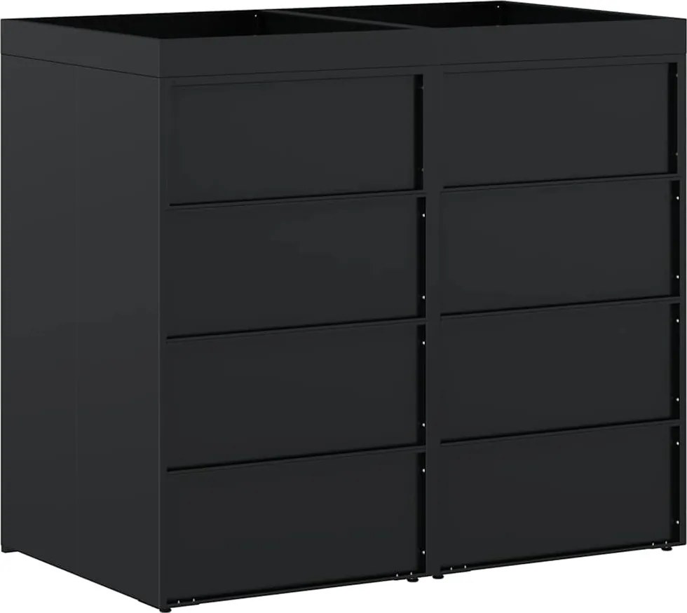 vidaXL Úložný box na 2 popelnice Černá 136 x 77,5 x 121,5 cm [3394738]