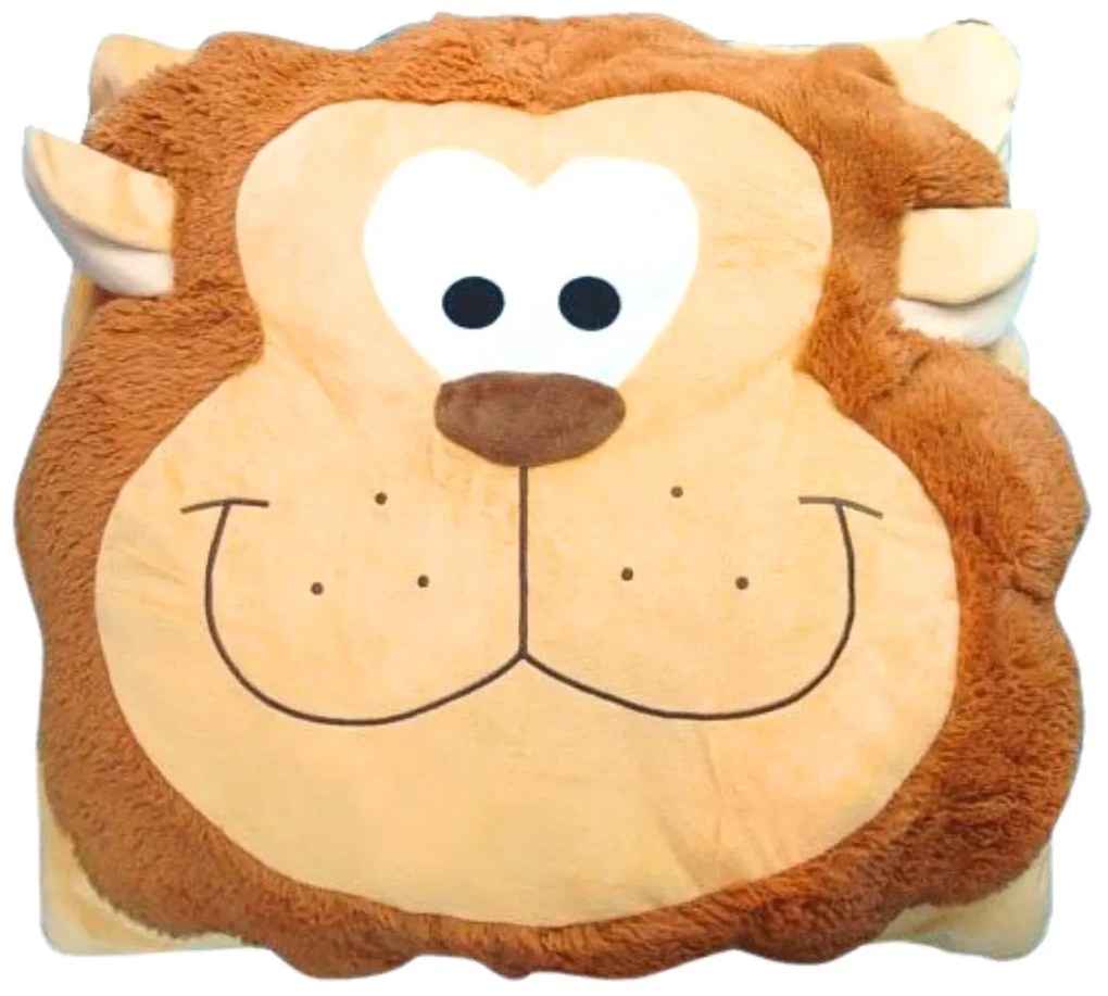 Dětský polštář CUDDLI FRIENDS 70x70 cm plyšový - více barev Barva: Hnědá Biano.cz