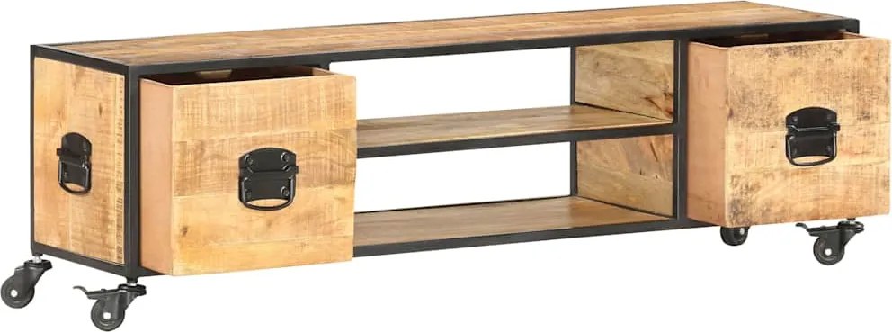 TV stolek 130 x 30 x 39 cm masivní mangovníkové dřevo 286377