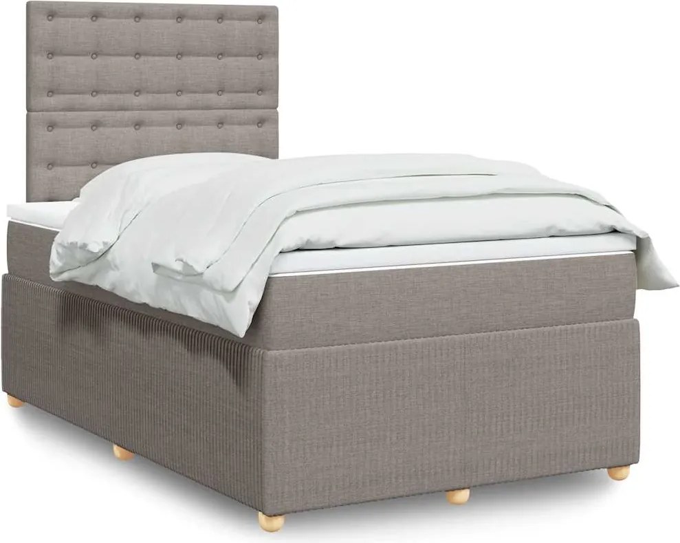 Box spring postel s matrací taupe 120x190 cm textil 3292013