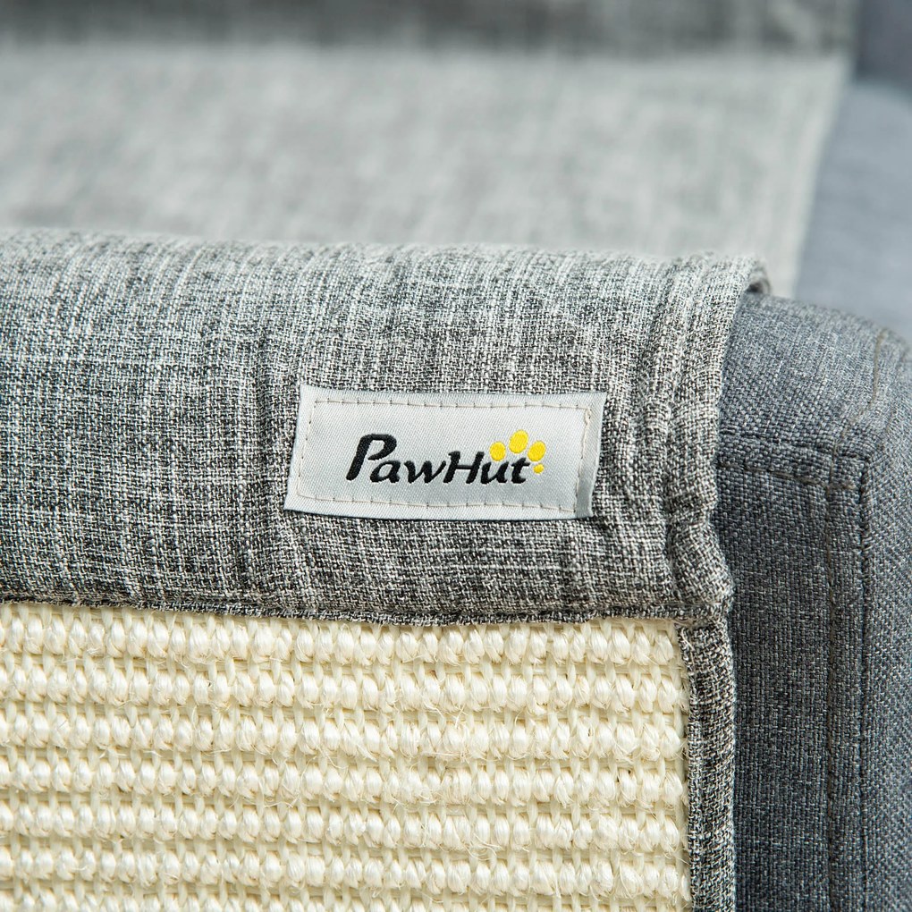 PawHut 2-Pack Škrabací podložky na pohovku - Sisalová rohož na škrábání pro kočky, pohovka, škrabací mat, šedá 130 x 45 x 0,3 cm