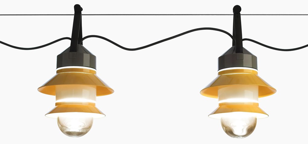 Marset A654-003 Santorini, závěsné svítidlo hořčicové barvy, 1x8W E27, výška 25,8m, IP67