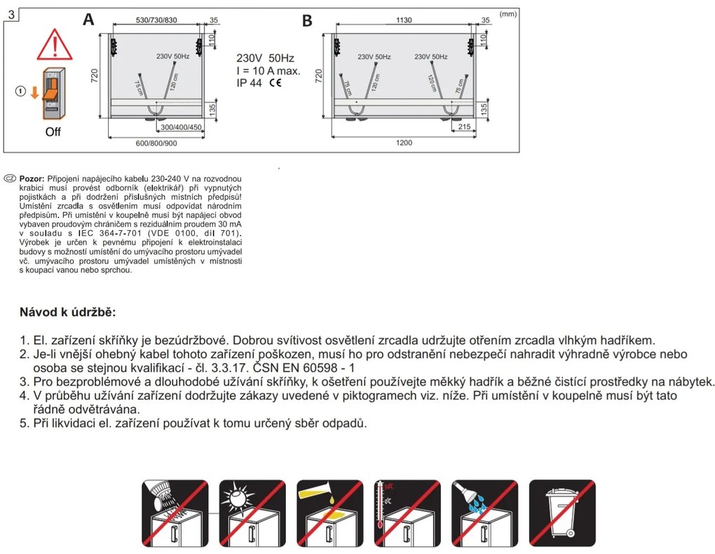 INTEDOOR zrcadlová skříňka bez osvětlení E ZS 80 Varianta: A6766 Aqua Marina MAT