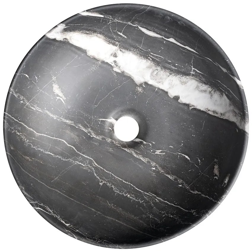 Sapho Sapho, RONDANE keramické umyvadlo na desku průměr 41cm, carnico marmor, AR435CM