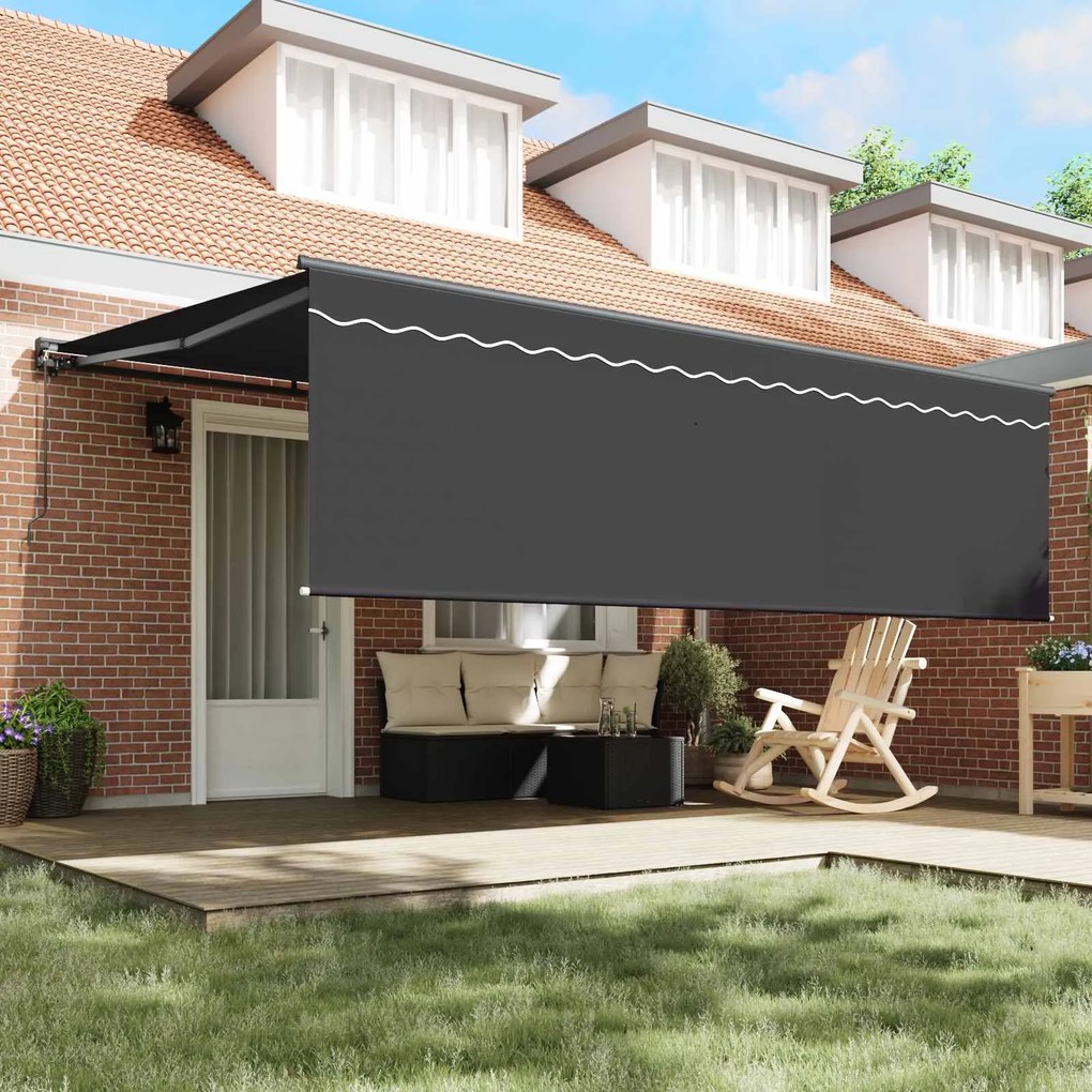 Stahovací markýza Antracit 450 × 300 cm Polyester a hliník 3330873