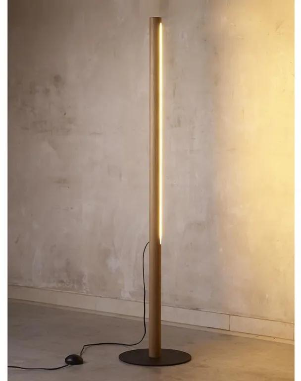 TK LIGHTING Stojací lampa - ROLLO 1409, Ø 30 cm, 230V/LED 30W/3000K, černá/borovice
