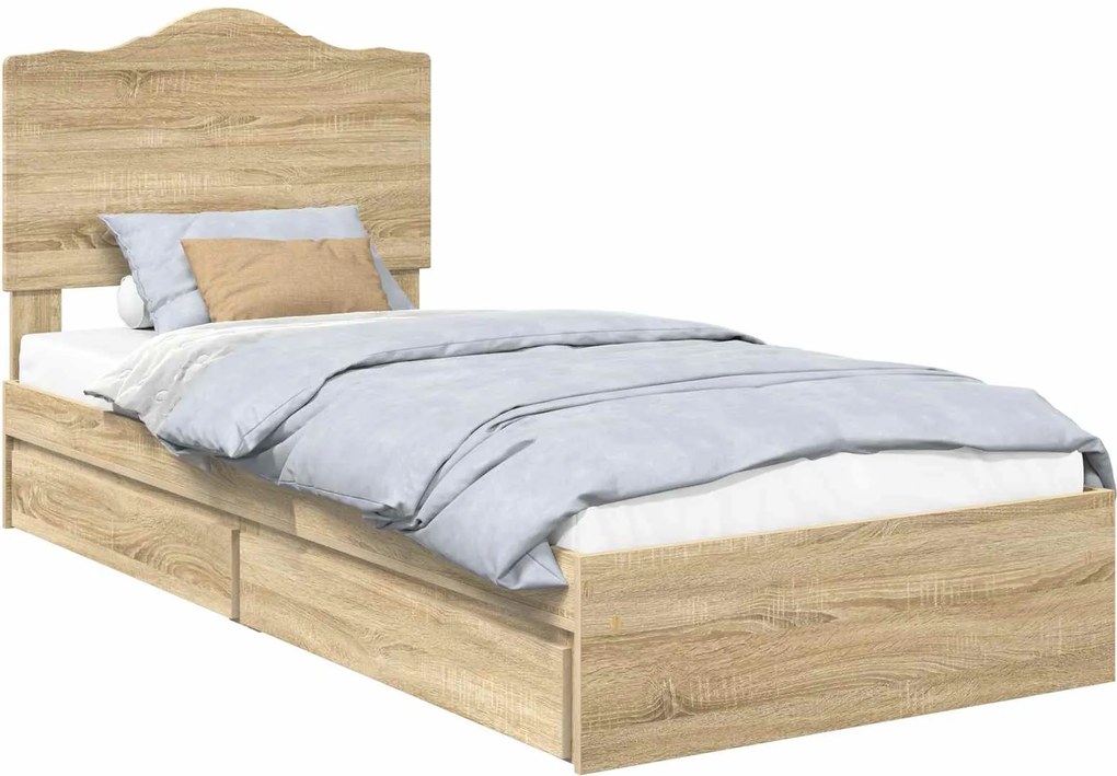 Postel s úložným prostorem se zásuvkou Sonoma dub 70 x 190 cm 3413557