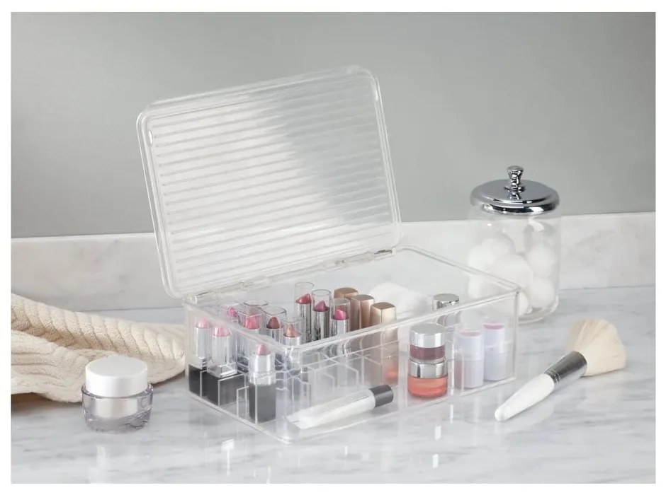 Organizér InterDesign Clarity Lipstick & Cosmetic Box, 27,5 x 18,5 x 9,5 cm