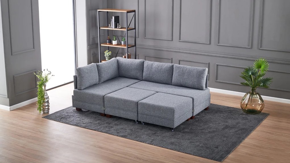 Atelier del sofa Rohová pohovka FLY šedá levý roh 280 cm 825BLC1006