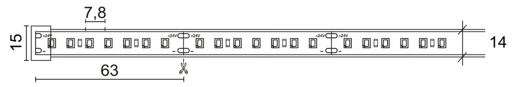 Indeluz 204DS-L3322FC0-00 24 V LED pásek Nilo Efficiency, 22W/m, 4000K, 5m, IP67