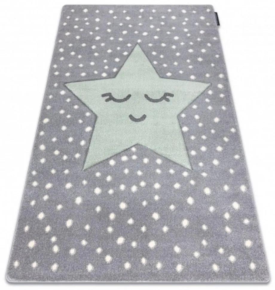 Dětský kusový koberec Hvězda šedý 80x150cm