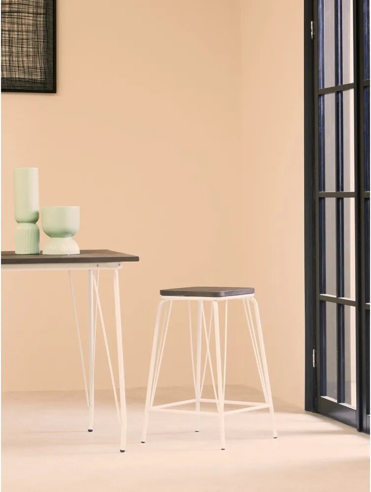 Bílá/v tmavě přírodní barvě stolička z jilmového dřeva District – Premier Housewares