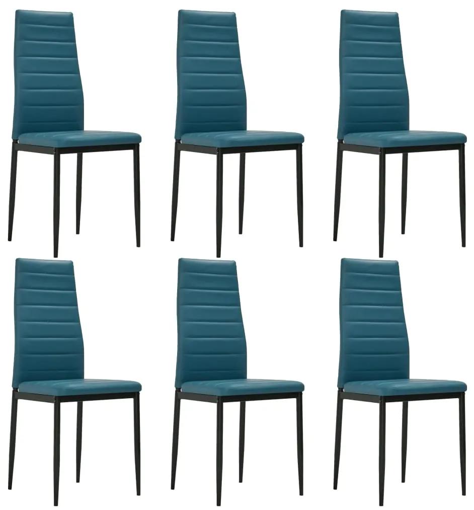 278696 vidaXL Jídelní židle 6 ks azurově modré umělá kůže