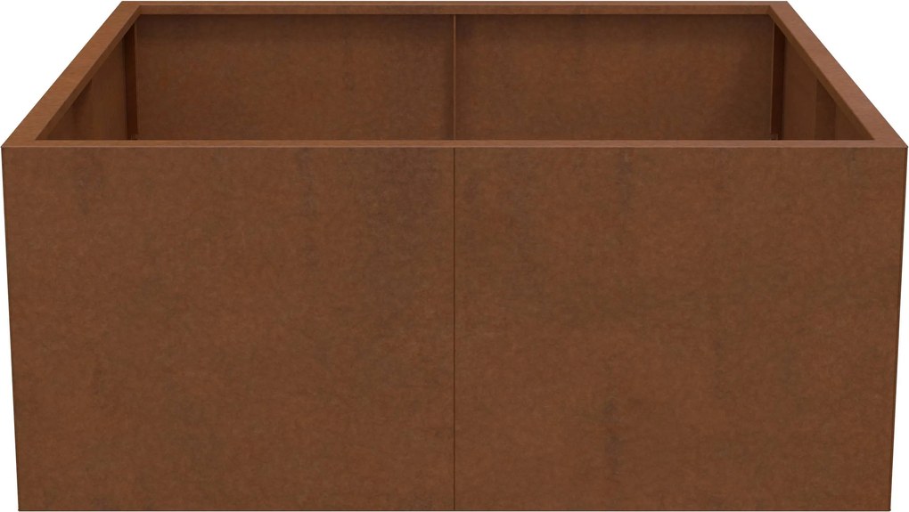 Vyvýšený cortenový zahradní záhon BestBerg BBGR-430CT / 430 l / 100 x 100 x 43 cm / corten
