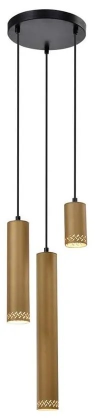 Žluté/černé závěsné svítidlo s kovovým stínidlem ø 22 cm Tubo – Candellux Lighting