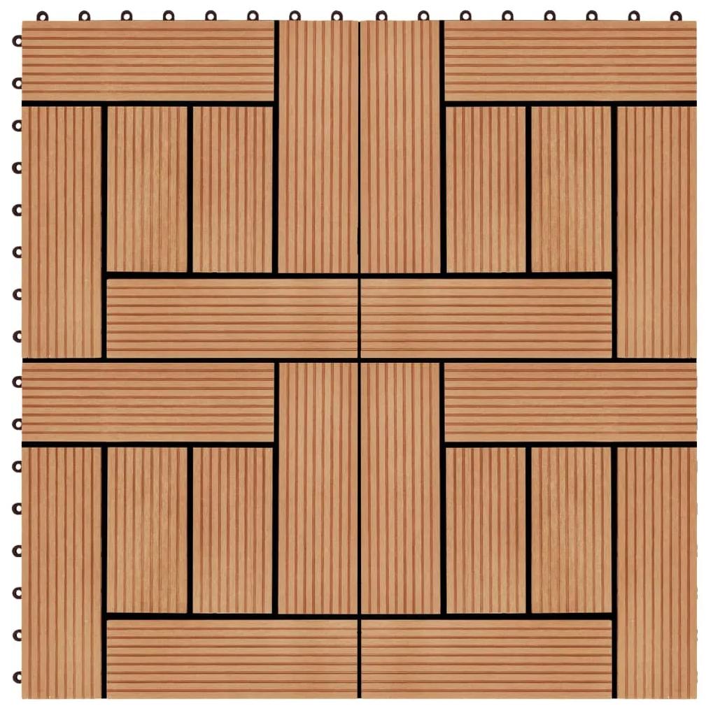 45027 vidaXL Terasové dlaždice z dřevoplastu 11 ks 30x30 cm 1 m² odstín teak