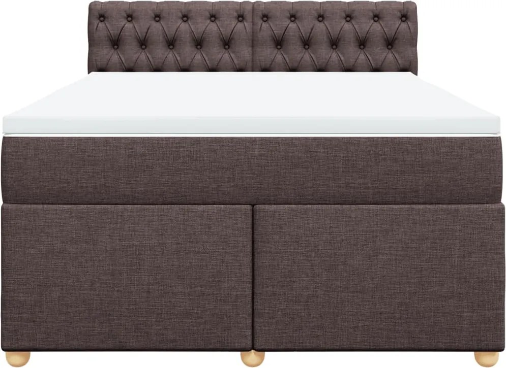 Box spring postel s matrací tmavě hnědá 160x200 cm textil 3286741
