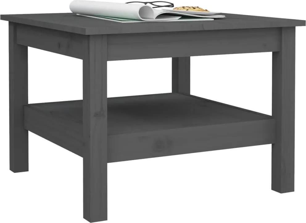 vidaXL Konferenční stolek 55 x 55 x 40 cm masivní borové dřevo [814271] Barva: Šedá