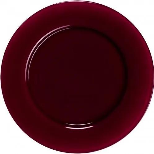 Love Plates Barevný skleněný talíř Aubergine 52 - 25 cm