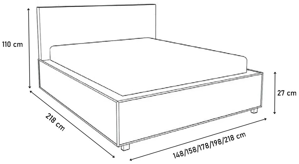 Expedo Čalouněná postel BORIS, 200x200, madryt 1100