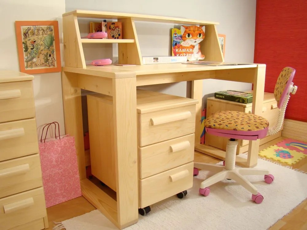 Dřevěný psací stůl z masivu GENIUS, psací stůl masiv pro školáky ROALHOLZ