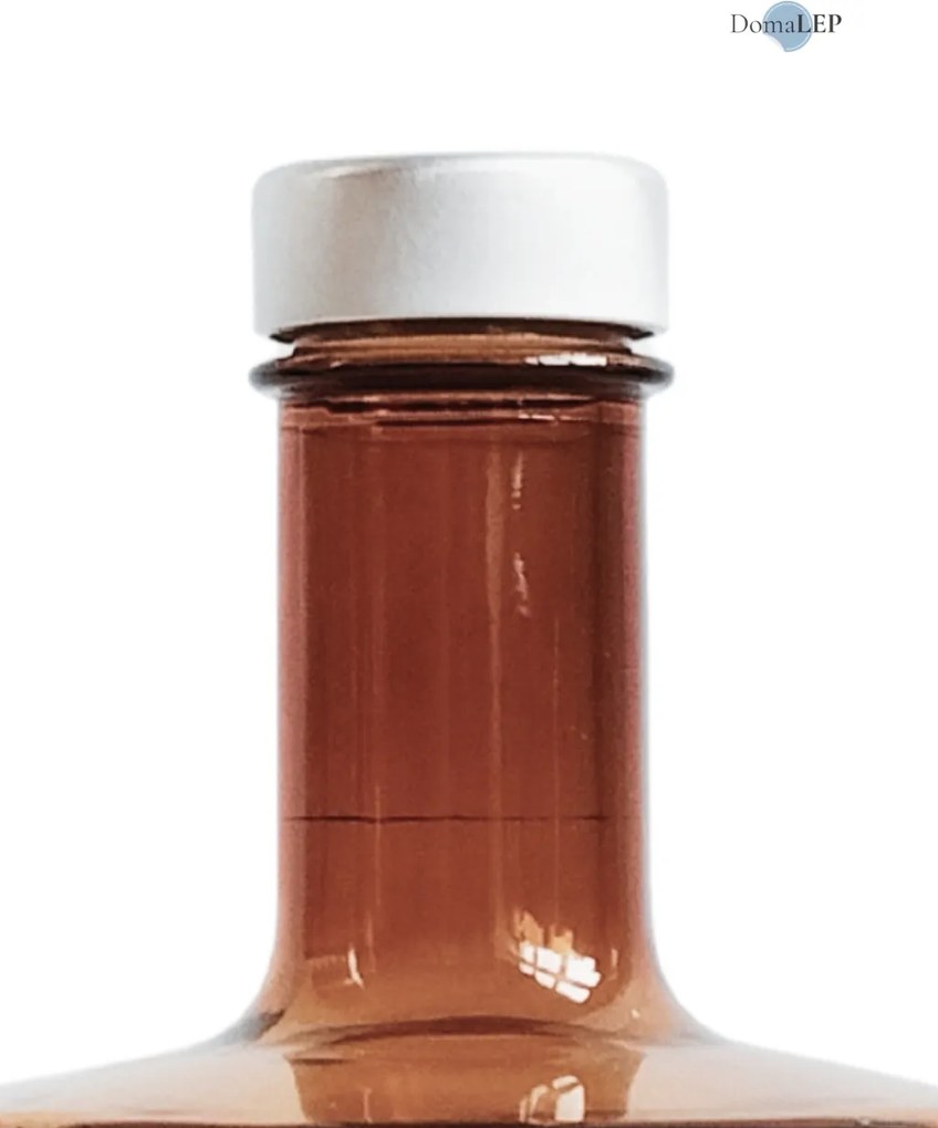 Skleněná láhev na olej 500 ml hnědá se stříbrným uzávěrem VILO