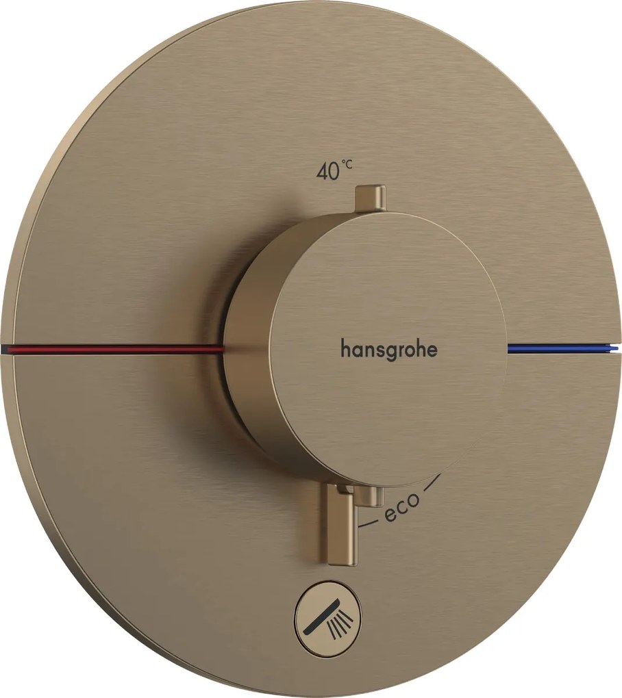 Hansgrohe ShowerSelect Comfort S, termostat pod omítku pro 1 spotřebič a další výtok, kartáčovaný bronz, HAN-15562140