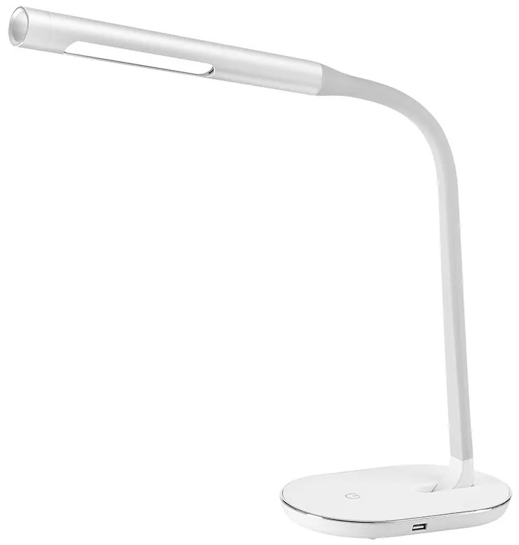 SOLIGHT LED stolní lampička stmívatelná 8W/4500K/400Lm bílá, USB port