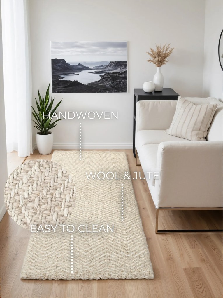 ELLE Decoration, Běhoun Majoli 106238 White z kolekce Elle, 80x200, bílá, chodba / předsíň