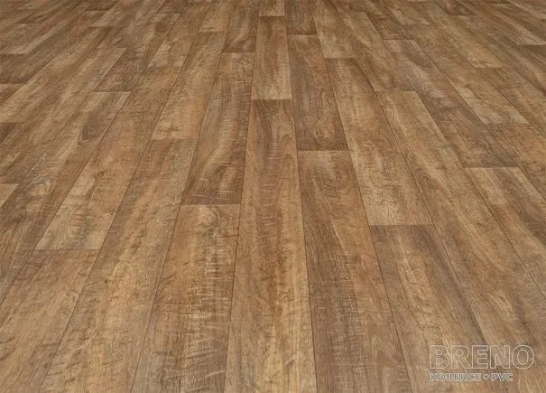 Breno PVC AMBIENT Stock Oak 39M – tmavé dřevo, šíře 200 cm