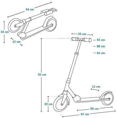 Lionelo - Dětská koloběžka LUCA černá/růžová