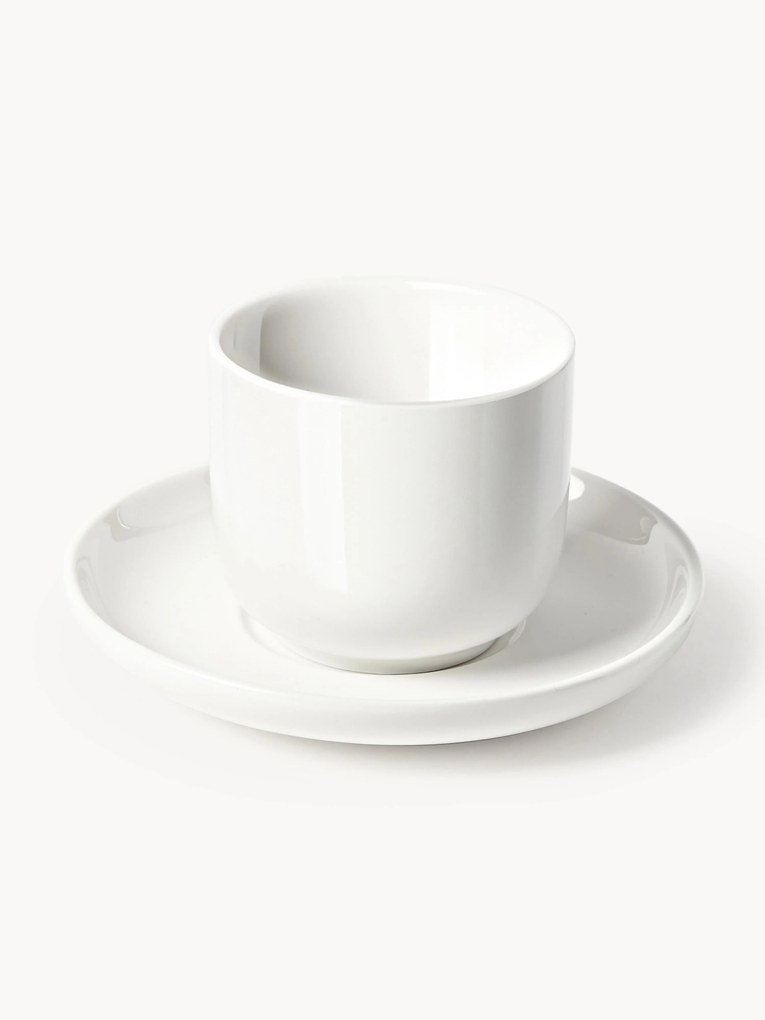 Sada porcelánových pohárků na espresso's podšálky Nessa, 4 díly