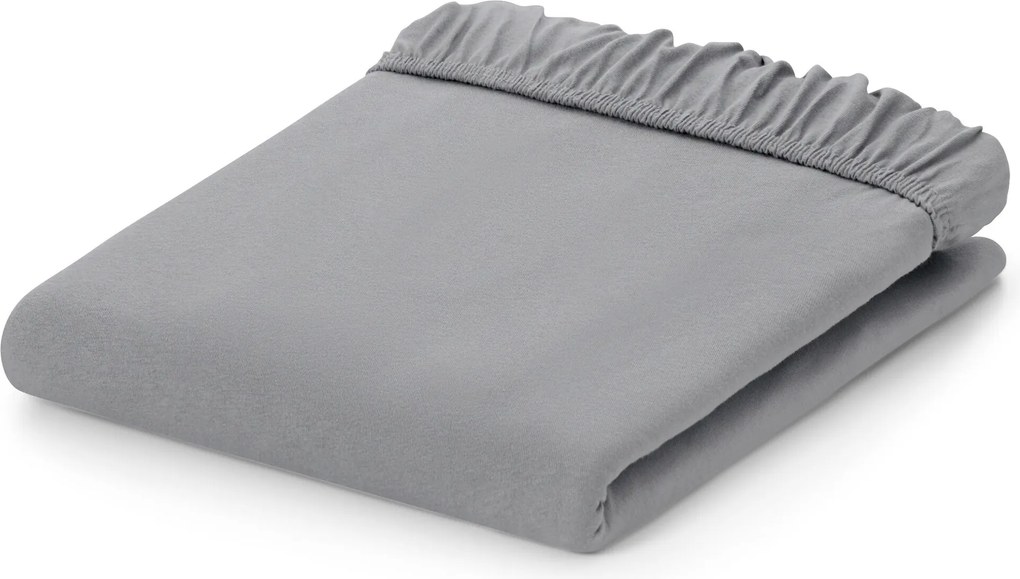 Tchibo - Žerzejové napínací prostěradlo, na dvoulůžko, šedá