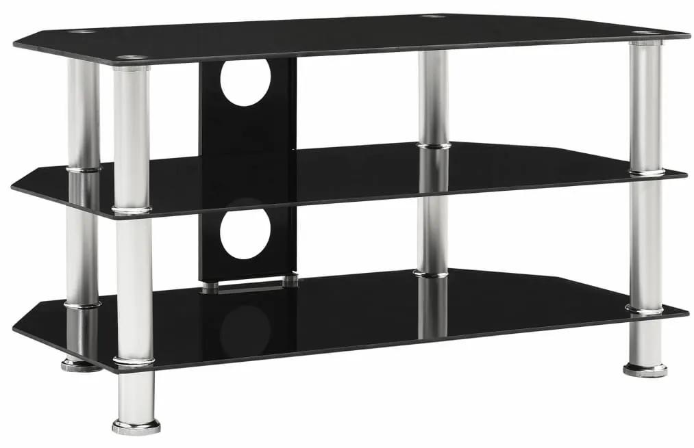 249539 vidaXL TV stolek černý 75 x 40 x 40 cm tvrzené sklo