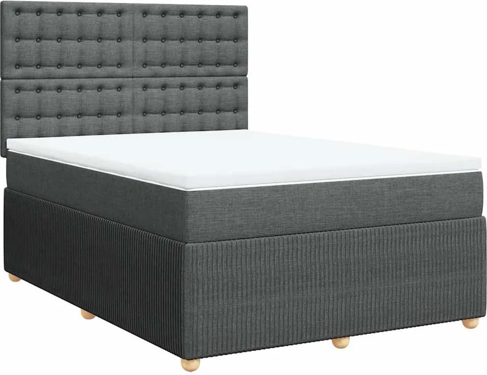 Box spring postel s matrací tmavě šedá 140x200 cm textil 3294394