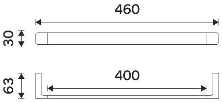 Držák na ručníky černý mat 46 cm k umyvadlu NIMCO MAYA černá MAC 29046-90