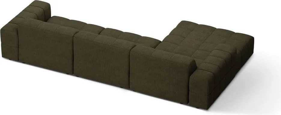 Khaki žinylková rohová pohovka (levý roh/s lenoškou) Chicago – Cosmopolitan Design