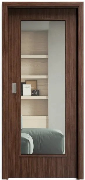 SAPELI ELEGANT KOMFORT M40 - DÝHA - POSUVNÉ DVEŘE VČ. ZÁRUBNĚ - Ořech americký Průchozí šířka (cm): 100, Průchozí výška (cm): 197