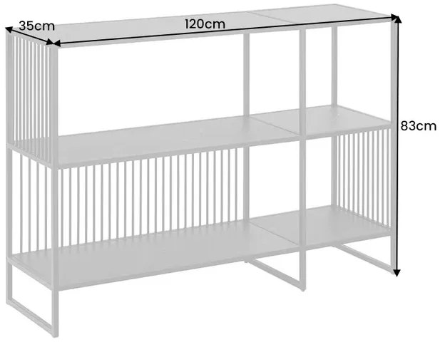 Designový regál Haines 120 cm vzor antracitový mramor