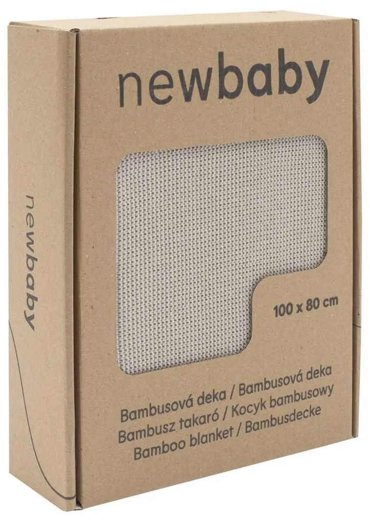 Bambusová pletená deka New Baby 100x80 cm light grey