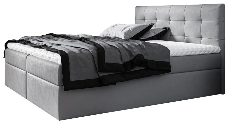 Expedo Čalouněná postel boxspring BRIGITE + topper, 140x200, jasmine 90