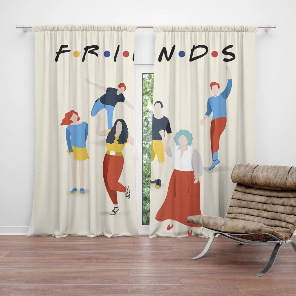Sablio Závěs Seriál přátelé FRIENDS Postavy: 2ks 140x250cm