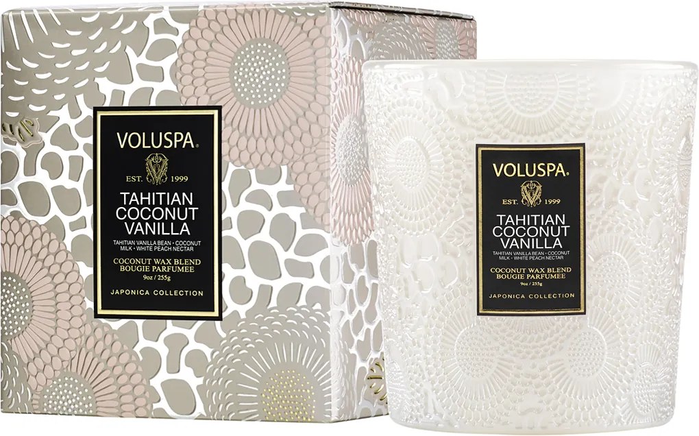 Voluspa svíčka Tahitian Coconut Vanilla, 255 g