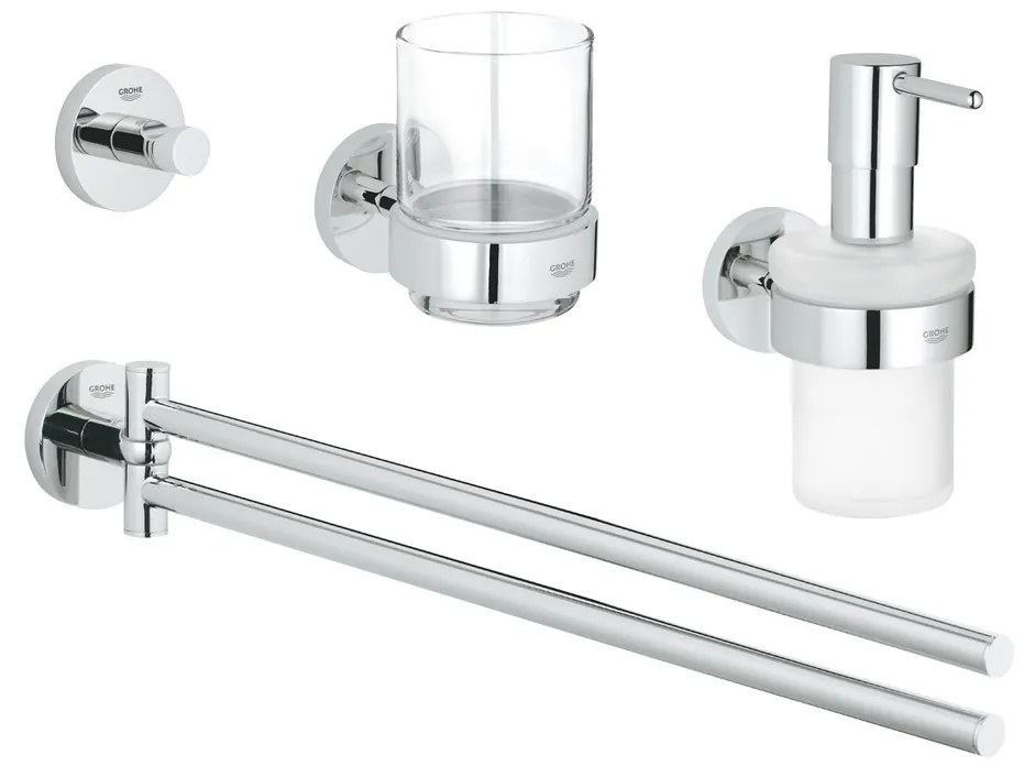 Grohe Essentials - Sada doplňků do koupelny 4 v 1, chrom 40846001