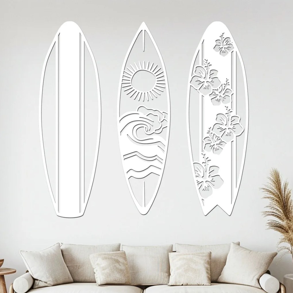 dřevo života Dřevěný obraz SURF ALOHA Zvolte barvu dekoru: Bílá, Rozměry (cm): 64x60