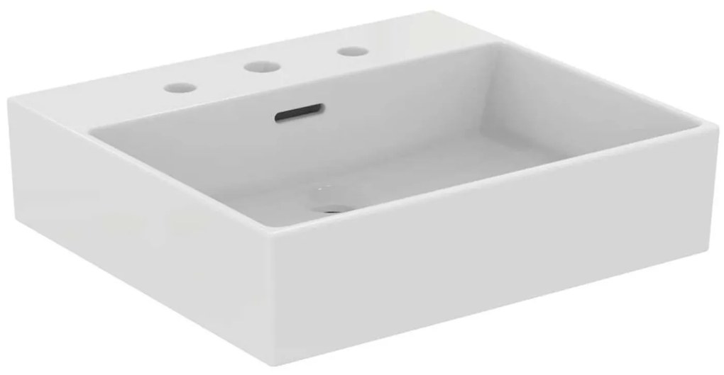 Ideal Standard Extra - Umyvadlo na desku 50x45 cm, s přepadem, 3 otvory pro baterii, bílá T388501