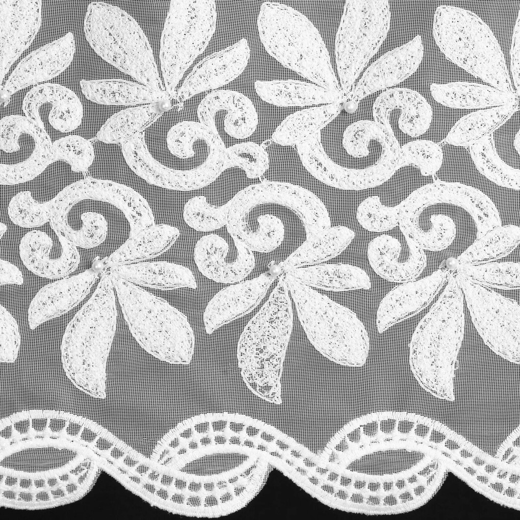 ZÁCLONA NA KROUŽCÍCH TALIA 350X150 CM BÍLÁ